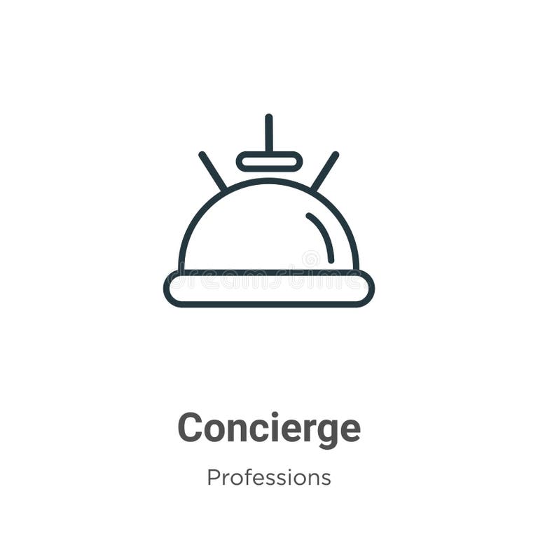 Concierge Outline Vector Icon. Thin Line Black Concierge Icon, Flat ...