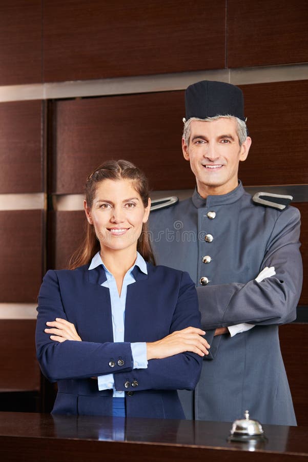 Concierge and Receptionist in Hotel Stock Photo - Image of business ...