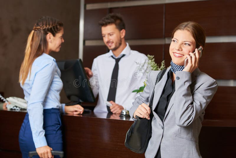 Friendly Concierge at Hotel Reception Stock Image - Image of service ...