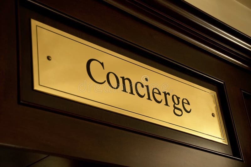 Concierge sign stock image. Image of friendly, expensive - 23175091