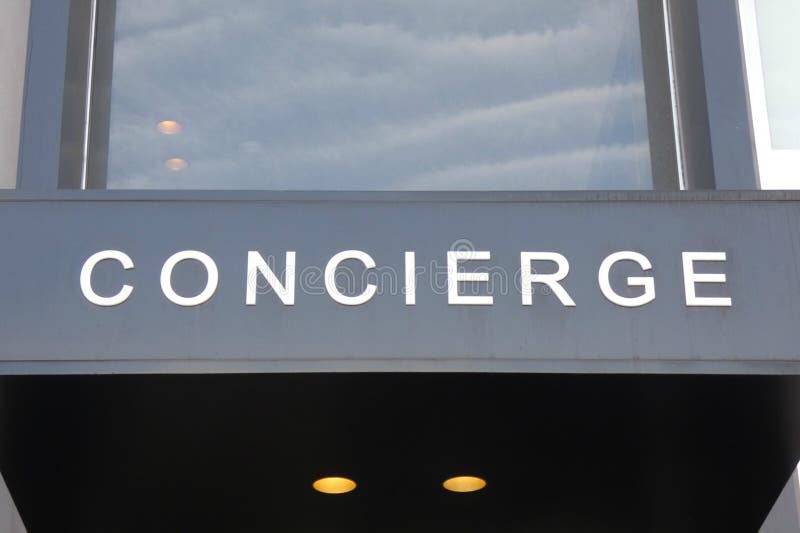 Concierge stock image. Image of signage, font, design - 283648683