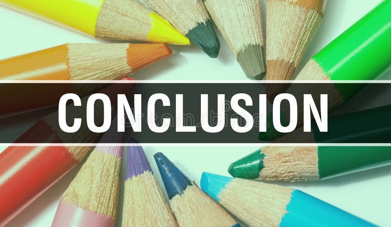 Conclusion Concept Banner with Texture from Colorful Items of Education ...