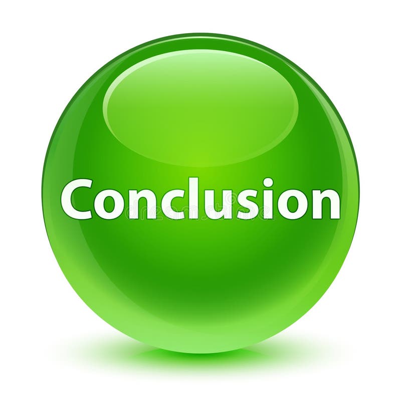 Conclusion Glassy Cyan Blue Round Button Stock Illustration ...