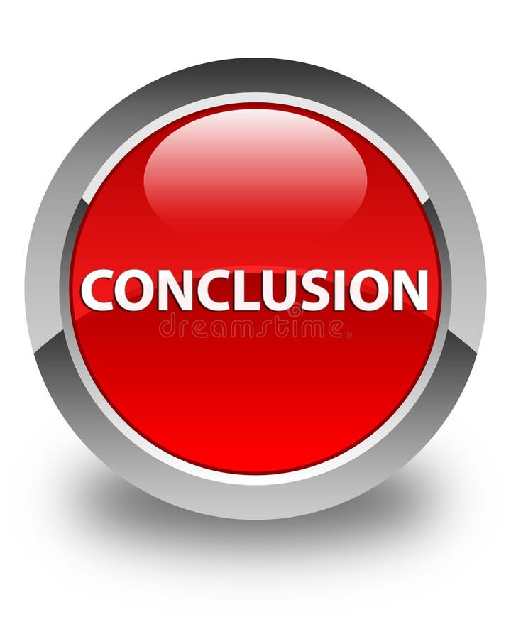 Conclusion Glossy Red Round Button Stock Illustration - Illustration of ...
