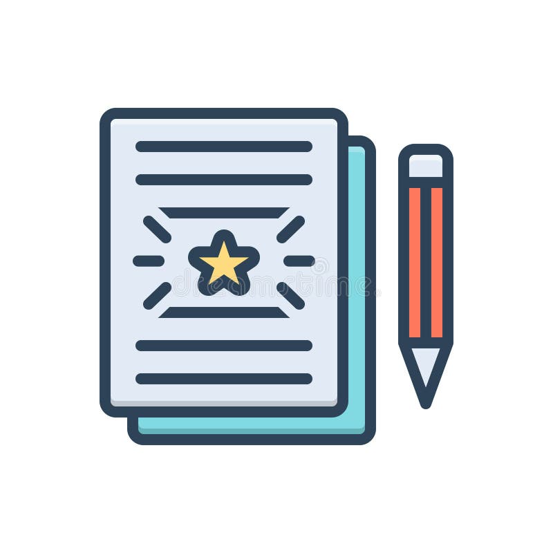 Color Illustration Icon for Conclusion, Concept and Resume Stock Vector ...