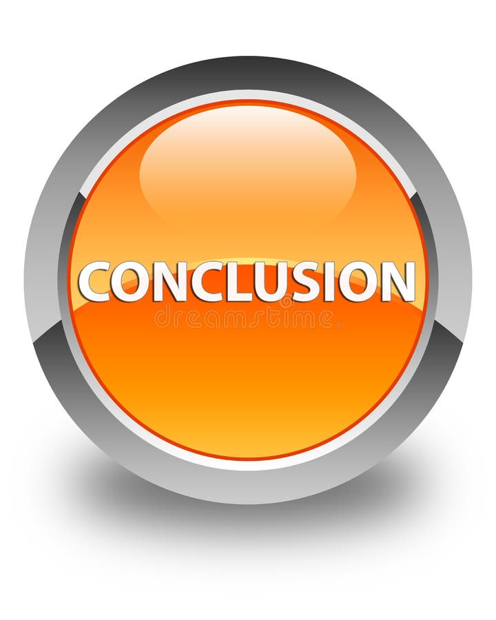 Conclusion Glossy Blue Round Button Stock Illustration - Illustration ...