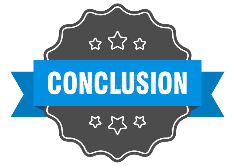 Conclusion label stock vector. Illustration of round - 194900489