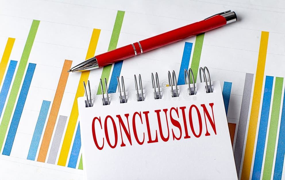 CONCLUSION Text on a Notebook with Chart and Pen Business Concept Stock ...