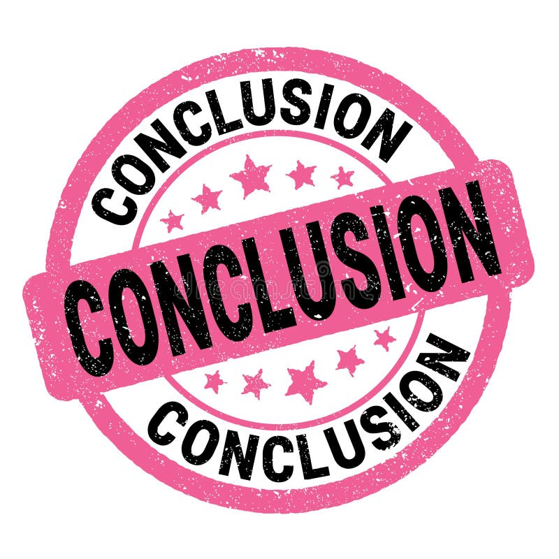 CONCLUSION Text on Red Grungy Round Stamp Stock Illustration ...