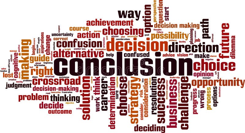 Conclusion word cloud stock vector. Illustration of crossroads - 193585606