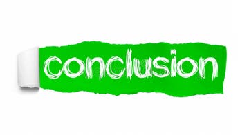 Conclusion Word Written Under Green Torn Paper Stock Photo - Image of ...