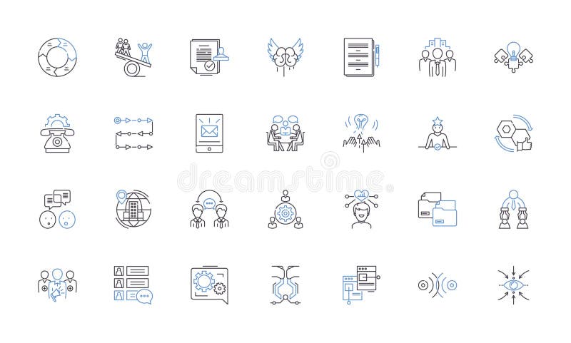 Concord Harmony Line Icons Collection. Convergence, Agreement ...