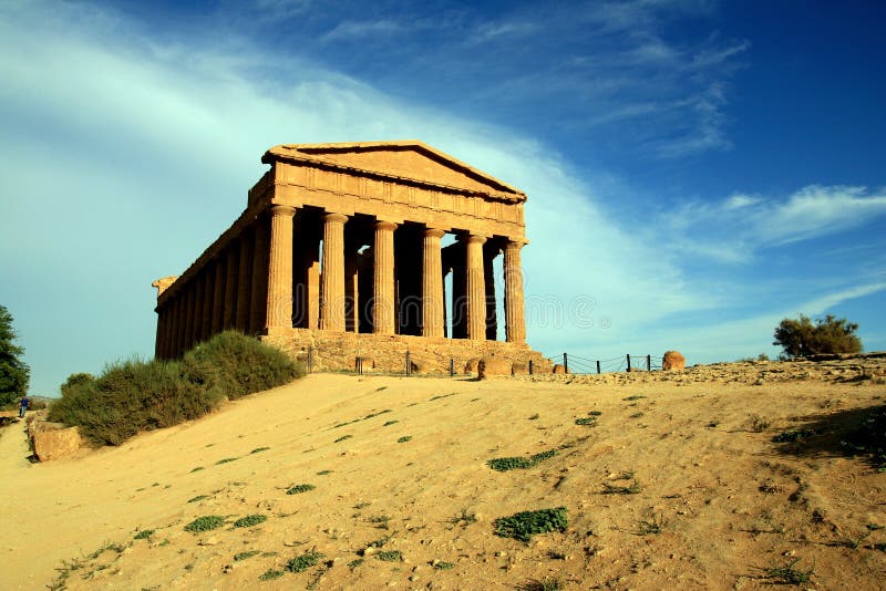 Concordia Griechischer Tempel, Agrigent - Italien Stockbild - Bild von ...