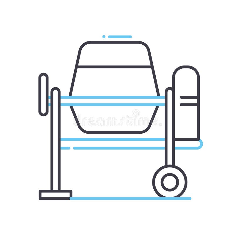 Concreate Mixer Line Icon, Outline Symbol, Vector Illustration, Concept ...