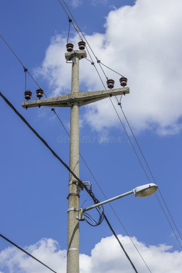 Concreet Electrical Pole Power Lines Stock Photos - Free & Royalty-Free ...
