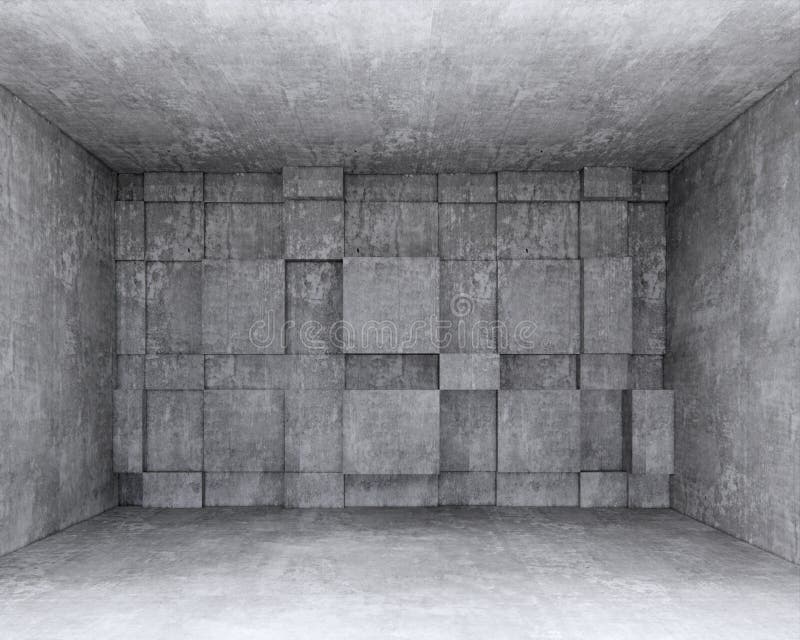 Concrete Abstract Interior Wall Stock Image - Image of room, stair ...