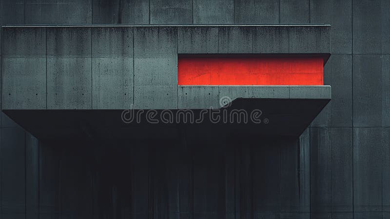 Concrete Architectural Feature, Red Accent, Urban Exterior Stock ...