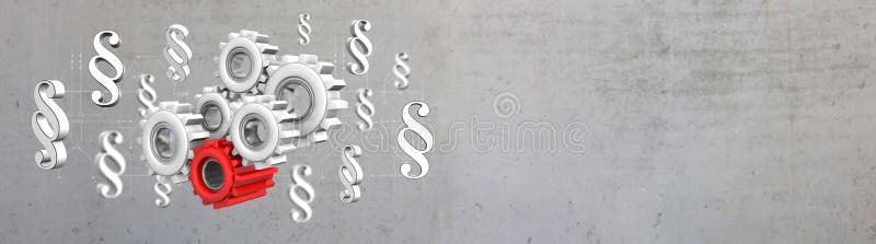 Concrete Background Header Paragraphs Gear Wheels Stock Illustration ...