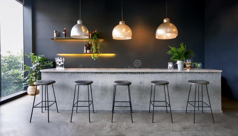 Concrete bar counter stock illustration. Illustration of aesthetics ...