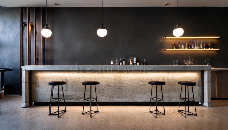 Concrete bar counter stock illustration. Illustration of accessories ...