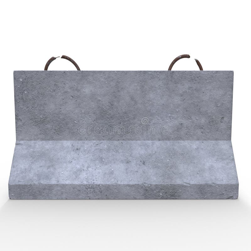 Concrete Barrier 3D Model Object Stock Illustration - Illustration of ...
