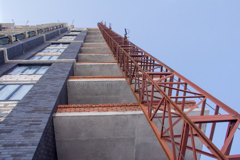 Concrete Base of the Building and Brickwork during Construction Stock ...