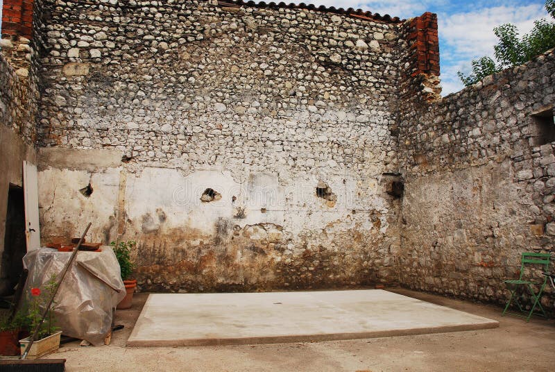 Concrete Base for Small Building Stock Image - Image of italy ...