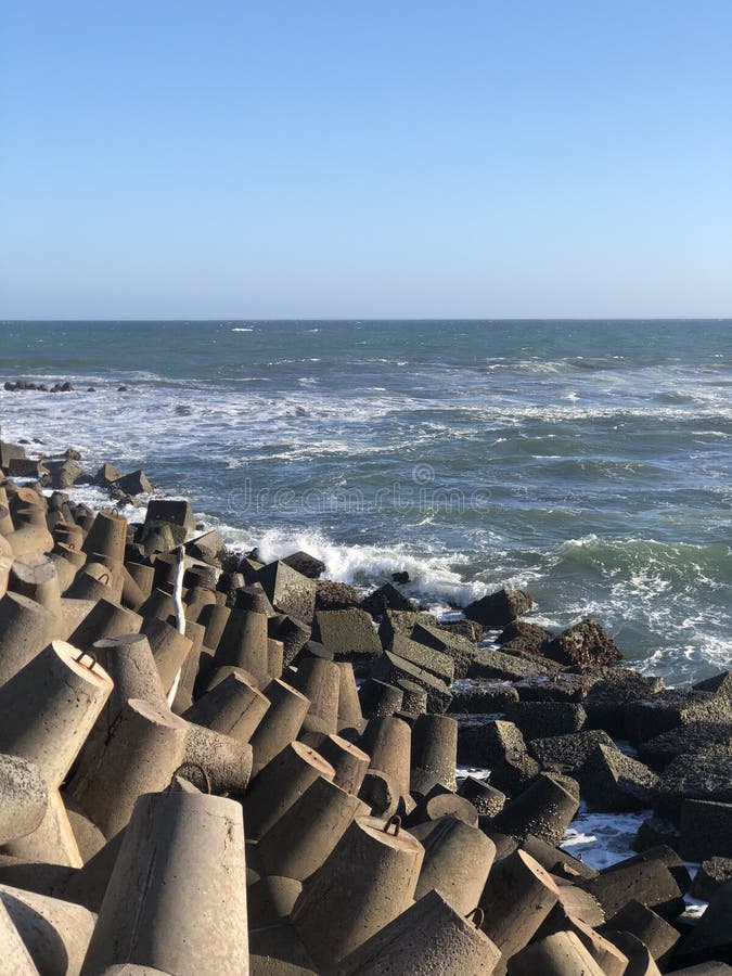 Concrete beach stock photo. Image of concrete, barrier - 204164574
