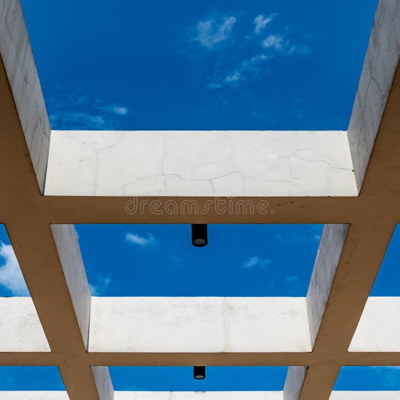 Concrete Beam with Blue Sky Stock Image - Image of white, architectural ...