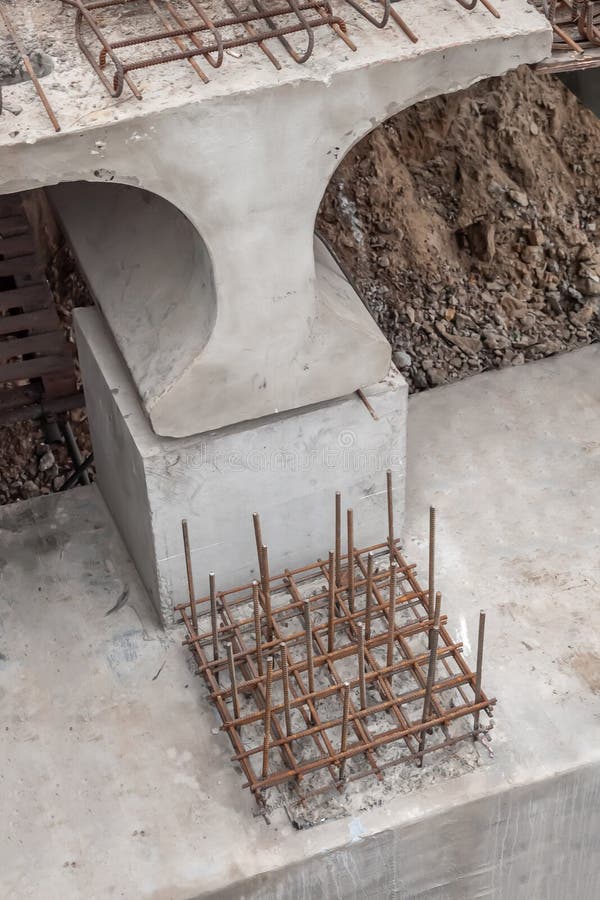 Concrete Beam on the Construction Stock Photo - Image of span ...
