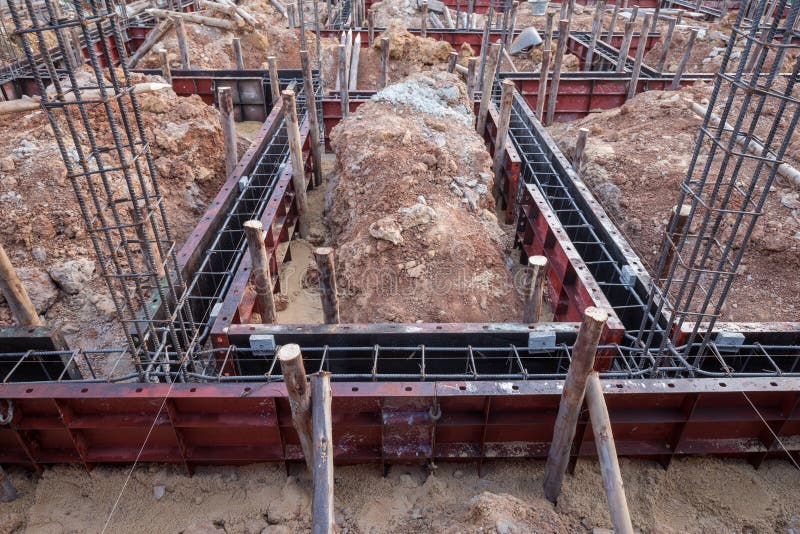 Concrete Beam Mold for House Construction Stock Image - Image of ground ...