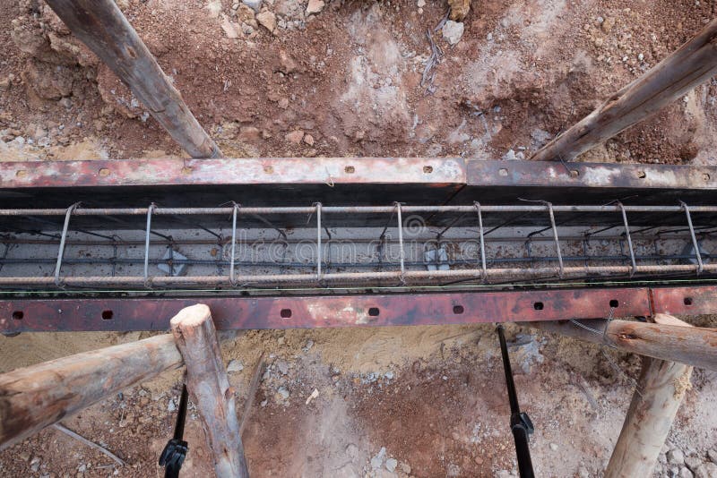 Concrete Beam Mold for House Construction Stock Photo - Image of metal ...