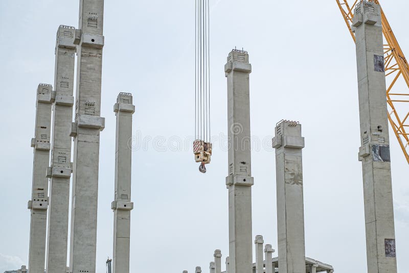 Concrete Beams on Construction Site Stock Photo - Image of cast ...