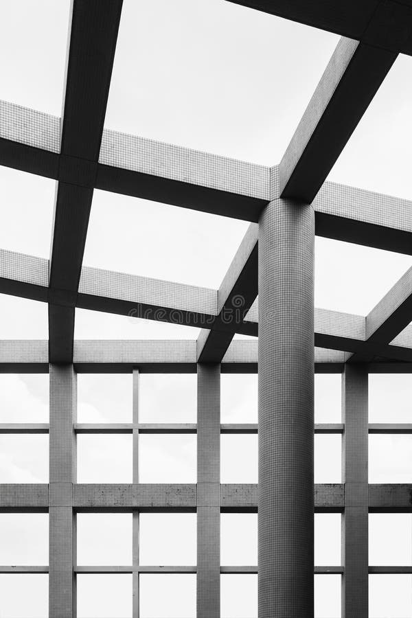 Concrete Beams Grid Structure Architecture Details Building Exterior ...