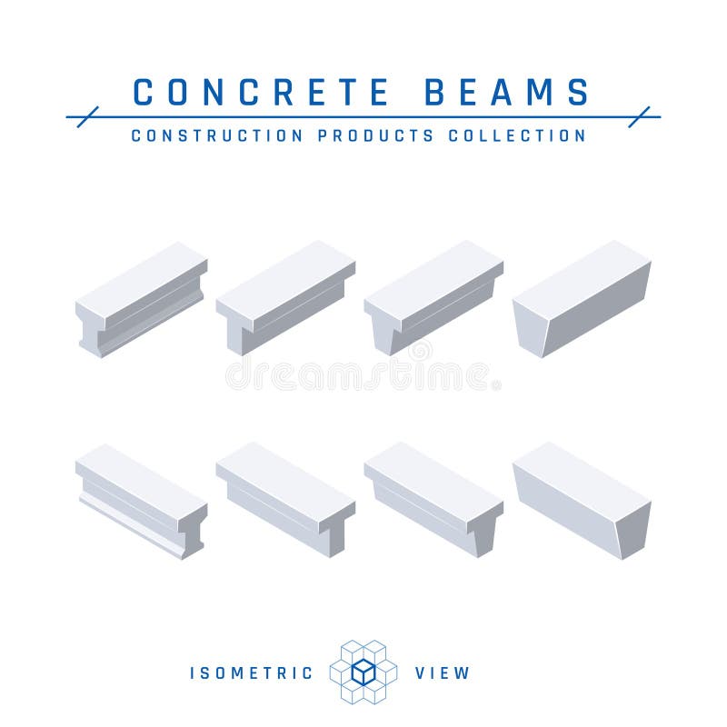 Concrete Beams in Isometric View, Vector Icon Stock Vector ... Concrete Beams in Isometric View, Vector Icon Stock Vector ...
