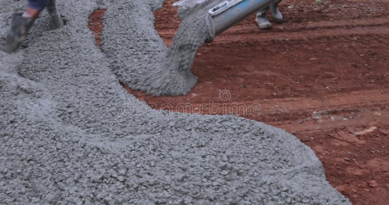 Concrete Being Poured for Driveway at the Construction Site Stock Video ...