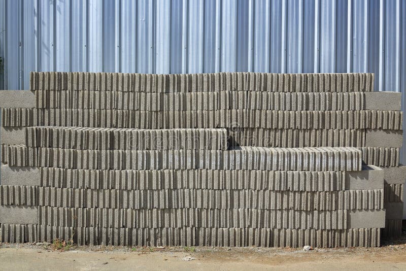 Concrete block stock photo. Image of block, heap, fence - 93259516
