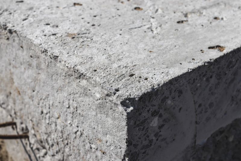Concrete Block Close Up. Reinforced Concrete Block Corner Stock Image ...