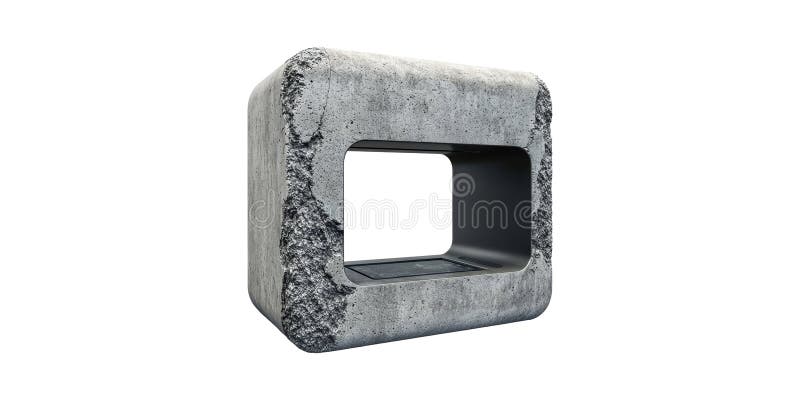 Concrete Block with Hollow Center. Modern Architectural Design Element ...