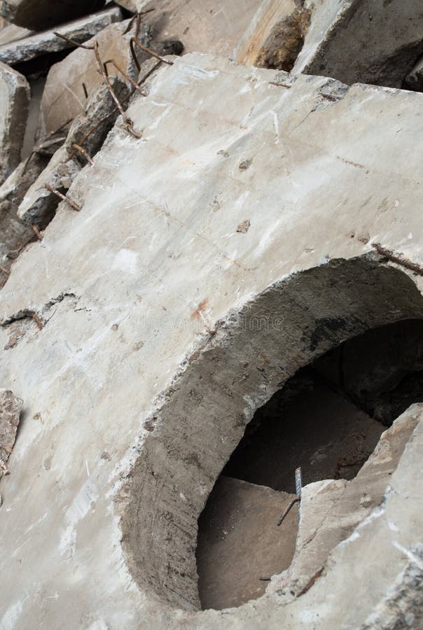 Concrete Block with the Manhole Opening Stock Photo - Image of cement ...