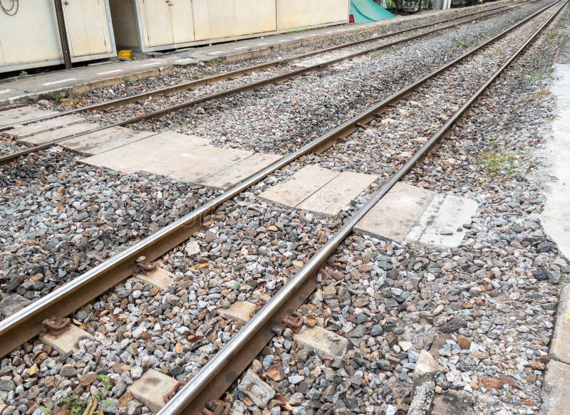 The Concrete Block Pathway for Crossing the Railway Track between the ...
