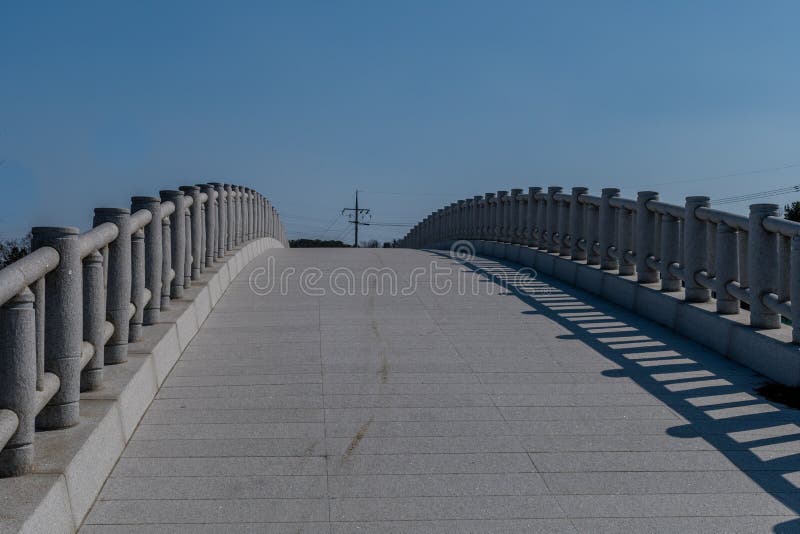 Concrete Block Pedestrian Bridge Stock Image - Image of outdoors ...