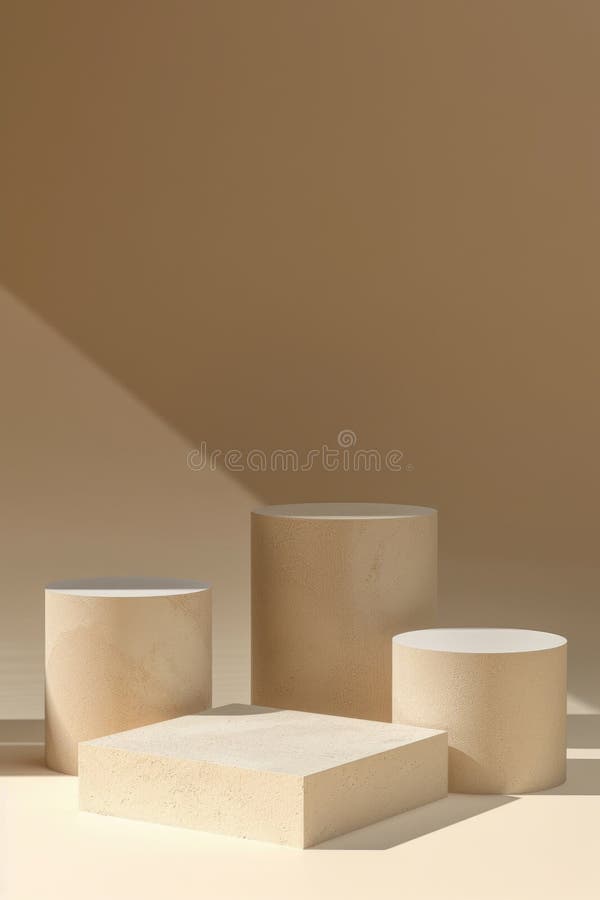 Concrete Block Sculptures Set Stock Illustration - Illustration of ...