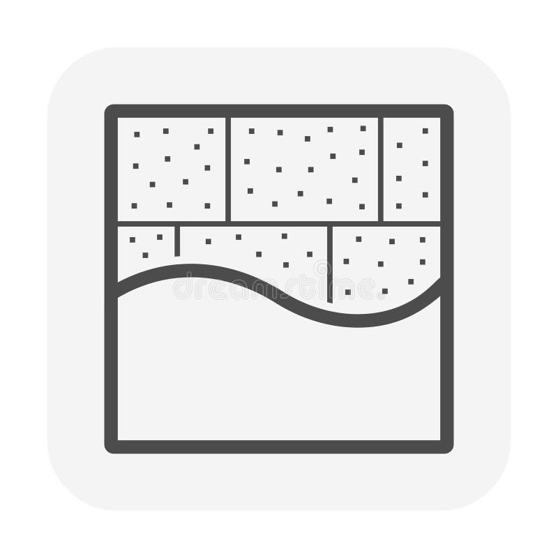 Concrete Block Wall and Plastering Vector Icon, Work in Architecture ...