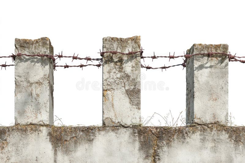 Concrete Blocks with Barbed Wire on Top, Suitable for Urban or ...