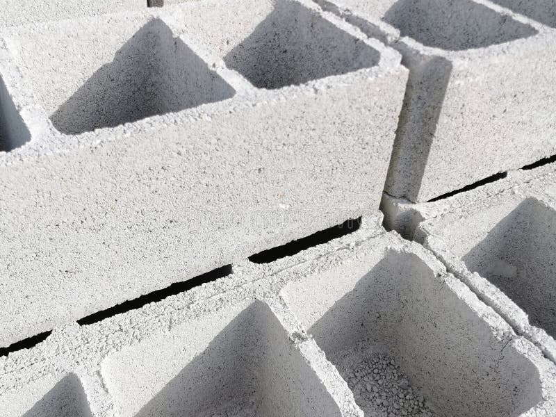 Concrete Blocks for Construction, Grey and Empty Inside Stock Image ...