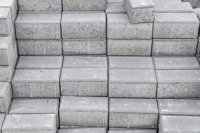 Concrete Blocks for the Construction of Sidewalks and Roads Stock Photo ...