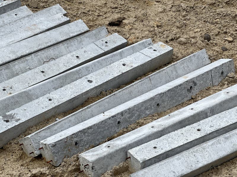 Concrete Blocks at Construction Site Stock Photo - Image of pile, stack ...