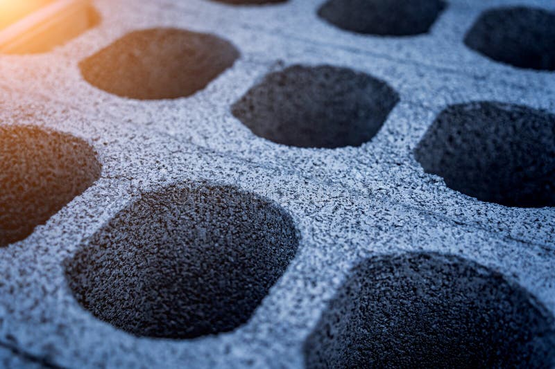 Concrete Blocks with Holes Stacked on Top of Each Other Stock Image ...