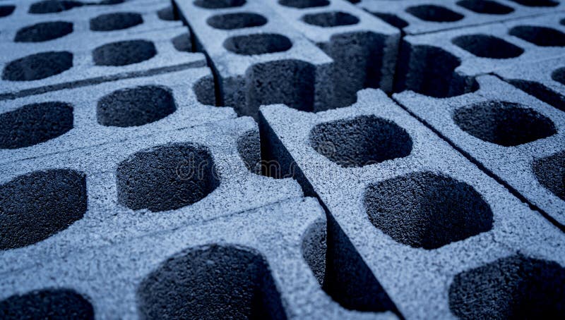 Concrete Blocks with Holes Stacked on Top of Each Other Stock Image ...